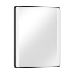 Hansgrohe Xarita Lite Q Spiegel 54962670 mit seitlicher LED-Beleuchtung, mattschwarz, B 600 x H 700 x T 30 mm, 14 W