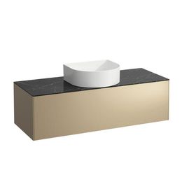 Laufen Sonar Schubladenelement/Sideboard H4054210341401 117,5x34x45,5cm, Ausschnitt Mitte, Gold/Nero Marquina