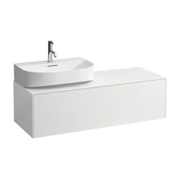 Laufen Sonar Schubladenelement/Sideboard H4054520341701 117,5x34x45,5cm, Ausschnitt links, Wei&szlig; matt