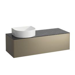Laufen Sonar Schubladenelement/Sideboard H4054220341421 117,5x34x45,5cm, Ausschnitt links, Titan/Nero Marquina