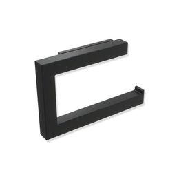 HEWI System 900 Q WC-Papierhalter 900Q21.00060DC pulverbeschichtet schwarz tiefmatt, aus Edelstahl, klappbar, 140x90x22mm