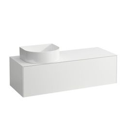 Laufen Sonar Schubladenelement/Sideboard H4054220341701 117,5x34x45,5cm, Ausschnitt links, Wei&szlig; matt