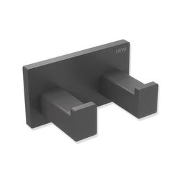 HEWI System 900 Q Doppelhaken 900Q90.00260SC pulverbeschichtet dunkelgrau perlglimmer tiefmatt, aus Edelstahl, 75x40x44mm