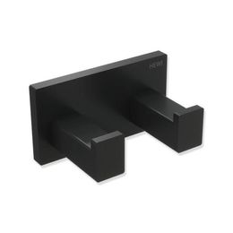 HEWI System 900 Q Doppelhaken 900Q90.00260DC pulverbeschichtet schwarz tiefmatt, aus Edelstahl, 75x40x44mm