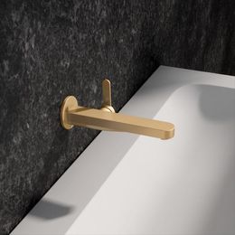 KEUCO IXMO Flat Einhebel-Waschtischmischer 59516251301 Unterputz, Ausladung 22,5 cm, rund, Messing geb&uuml;rstet