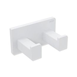 HEWI System 900 Q Doppelhaken 900Q90.00260DX pulverbeschichtet wei&szlig; tiefmatt, aus Edelstahl, 75x40x44mm