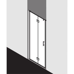 Kermi Liga Pendel-Faltt&uuml;r LI2SL08520VPK 85 x 200 cm, silber/hochgl., ESG klar Clean, links