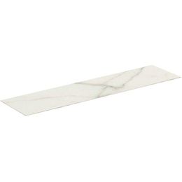 Ideal Standard Conca Keramik-Waschtisch-Platte T4204DH Ausladung 50,5cm, 200 x 50,5 x 0,6 cm, Mamor Calacatta