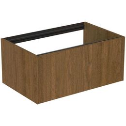 Ideal Standard Conca Waschtisch-Unterschrank T3985Y5 ohne Waschtisch-Platte, 1 Auszug, 80x50,5x36 cm, Walnuss dunkel Furnier