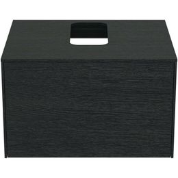 Ideal Standard Conca Waschtisch-Unterschrank T3928Y4 mit Ausschnitt, 1 Auszug, 60x50,5x37 cm, mittig, Eiche geflammt Furnier