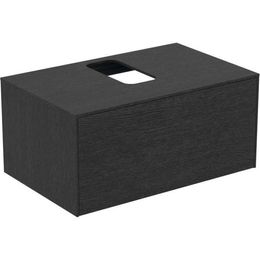Ideal Standard Conca Waschtisch-Unterschrank T3929Y4 mit Ausschnitt, 1 Auszug, 80x50,5x37 cm, mittig, Eiche geflammt Furnier