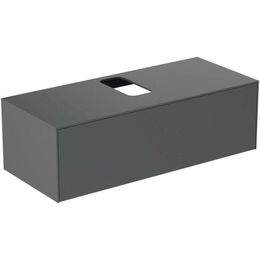 Ideal Standard Conca Waschtisch-Unterschrank T3931Y2 mit Ausschnitt, 1 Auszug, 120x50,5x37 cm, mittig, Anthrazit matt lackiert
