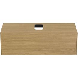 Ideal Standard Conca Waschtisch-Unterschrank T3931Y6 mit Ausschnitt, 1 Auszug, 120x50,5x37 cm, mittig, Eiche hell Furnier