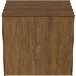 Ideal Standard Conca Waschtisch-Unterschrank T4321Y5 ohne Ausschnitt, 2 Ausz&uuml;ge, 60x50,5x55 cm, Walnuss dunkel Furnier
