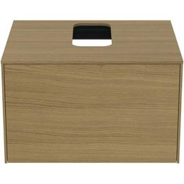 Ideal Standard Conca Waschtisch-Unterschrank T3928Y6 mit Ausschnitt, 1 Auszug, 60x50,5x37 cm, mittig, Eiche hell Furnier