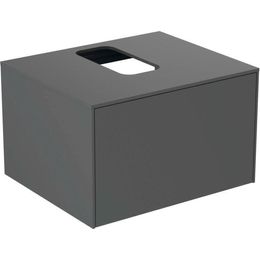 Ideal Standard Conca Waschtisch-Unterschrank T3928Y2 mit Ausschnitt, 1 Auszug, 60x50,5x37 cm, mittig, Anthrazit matt lackiert