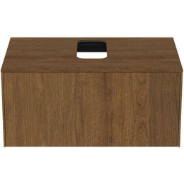 Ideal Standard Conca Waschtisch-Unterschrank T3929Y5 mit Ausschnitt, 1 Auszug, 80x50,5x37 cm, mittig, Walnuss dunkel Furnier
