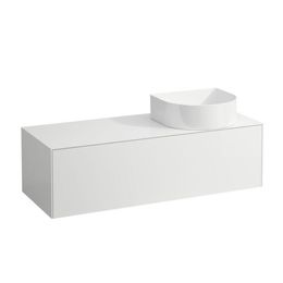 Laufen Sonar Schubladenelement/Sideboard H4054230341701 117,5x34x45,5cm, Ausschnitt rechts, Wei&szlig; matt