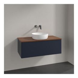 Villeroy & Boch Villeroy und Boch Antao Waschtisch-Unterschrank K31012HG 100x36x50cm, Waschbeckenplattenfarbe warm walnut, midnight blue matt lacquer