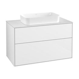 Villeroy & Boch Villeroy und Boch Finion Waschtischunterschrank F64100GF 100x60,3x50,1mm, Glass White Matt, Glossy white lacquer