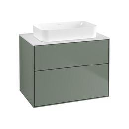 Villeroy & Boch Villeroy und Boch Finion Waschtischunterschrank F63100GM 80x60,3x50,1mm, Glass White Matt, Olive Matt Lacquer