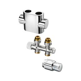 Oventrop Anschlussset 3 1184283 Multiblock T/Uni SH, Durchgang, verchromt