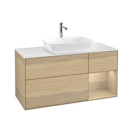 Villeroy & Boch Villeroy und Boch Finion Waschtischunterschrank G831PCPC 120cm, Abdeckplatte white matt, Emotion, Regale Oak Veneer, Oak Veneer