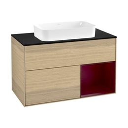 Villeroy & Boch Villeroy und Boch Finion Waschtischunterschrank F662HBPC 100x60,3x50,1cm, Regal rechts Peony, Oak Veneer