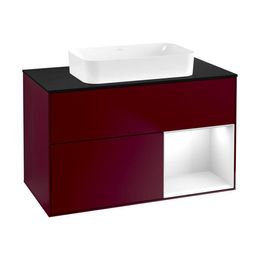 Villeroy & Boch Villeroy und Boch Finion Waschtischunterschrank G662GFHB 100x60,3x50,1cm, Regal rechts Glossy white lacquer, Peony Matt