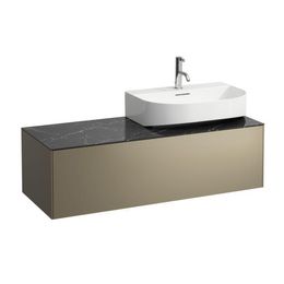 Laufen Sonar Schubladenelement/Sideboard H4054530341421 117,5x34x45,5cm, Ausschnitt rechts, Titan/Nero Marquina
