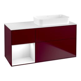 Villeroy & Boch Villeroy und Boch Finion Waschtischunterschrank G681GFHB 120x60,3x50,1cm, Regal links Glossy white lacquer, Peony Matt