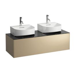 Laufen Sonar Schubladenelement/Sideboard H4054540341401 117,5x34x45,5cm, Ausschnitt links/rechts, Gold/Nero Marquina