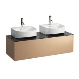 Laufen Sonar Schubladenelement/Sideboard H4054540341411 117,5x34x45,5cm, Ausschnitt links/rechts, Kupfer/Nero Marquina
