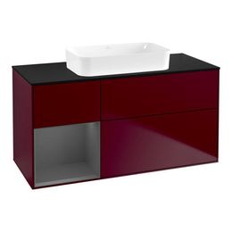 Villeroy & Boch Villeroy und Boch Finion Waschtischunterschrank G702GKHB 120x60,3x50,1cm, Regal rechts Anthracite matt, Peony Matt