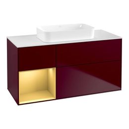 Villeroy & Boch Villeroy und Boch Finion Waschtischunterschrank F701HFHB 120x60,3x50,1cm, Regal links Gold matt, Peony Matt