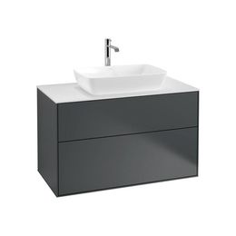 Villeroy & Boch Villeroy und Boch Finion Waschtischunterschrank F76100HG 100x60,3cm, Abdeckplatte white matt, Midnight Blue Matt Lacquer