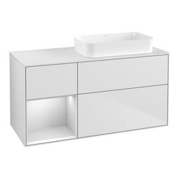 Villeroy & Boch Villeroy und Boch Finion Waschtischunterschrank F681MTMT 120x60,3x50,1cm, Regal links White matt lacquer, White matt lacquer