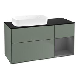 Villeroy & Boch Villeroy und Boch Finion Waschtischunterschrank G692GKGM 120x60,3x50,1cm, Regal rechts Anthracite matt, Olive Matt Lacquer