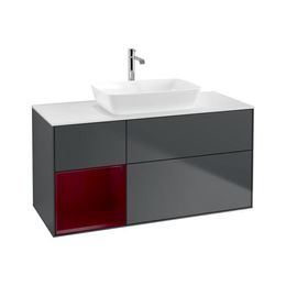 Villeroy & Boch Villeroy und Boch Finion Waschtischunterschrank G821HBHG 120cm, Abdeckplatte white matt, Emotion, Regale Peony matt lacquer, Midnight Blue Matt Lacquer