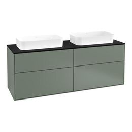 Villeroy & Boch Villeroy und Boch Finion Waschtischunterschrank F72200GM 160x60,3x50,1cm, Glass Black Matt, Olive Matt Lacquer