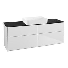 Villeroy & Boch Villeroy und Boch Finion Waschtischunterschrank G73200MT 160x60,3x50,1cm, Glass Black Matt, White matt lacquer