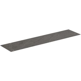 Ideal Standard Conca Keramik-Waschtisch-Platte T4348DI Ausladung 37cm, 160 x 37,3 x 0,6 cm, Pietra Grau