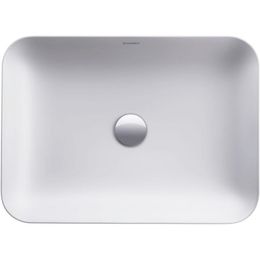 Duravit Cape Cod Aufsatz-Waschtisch 23475532001 55x40cm, ohne Hahnloch, &Uuml;berlauf, Hahnlochbank, Wei&szlig; Seidenmatt WonderGliss