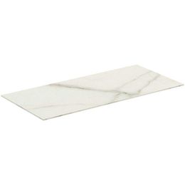 Ideal Standard Conca Keramik-Waschtisch-Platte T4345DH Ausladung 37cm, 80 x 37,3 x 0,6 cm, Mamor Calacatta