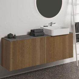 Ideal Standard Conca Waschtischunterschrank T3996Y5 ohne Waschtischplatte, 2 Ausz&uuml;ge, 160 x 37 x 54 cm, Walnuss dunkel Furnier
