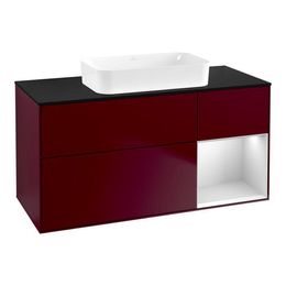 Villeroy & Boch Villeroy und Boch Finion Waschtischunterschrank F712MTHB 120x60,3x50,1cm, Regal rechts White matt lacquer, Peony Matt