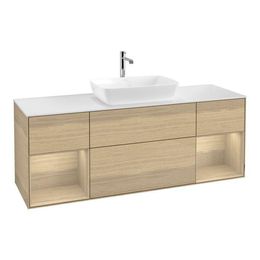 Villeroy & Boch Villeroy und Boch Finion Waschtischunterschrank F861PCPC 160cm, Abdeckplatte white matt, Regale Oak Veneer, Oak Veneer
