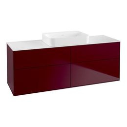 Villeroy & Boch Villeroy und Boch Finion Waschtischunterschrank G73100HB 160x60,3x50,1cm, Glass White Matt, Peony Matt