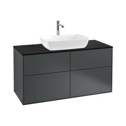 Villeroy & Boch Villeroy und Boch Finion Waschtischunterschrank F79200HG 120x60,3cm, Abdeckplatte black matt, Midnight Blue Matt Lacquer