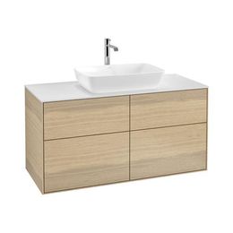 Villeroy & Boch Villeroy und Boch Finion Waschtischunterschrank F79100PC 120x60,3cm, Abdeckplatte white matt, Oak Veneer